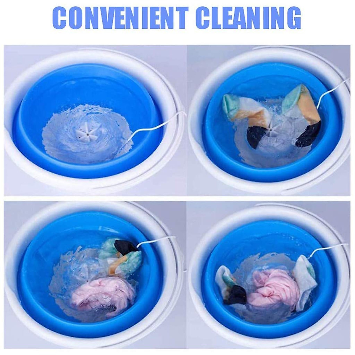 Folding Barrel Washing Machine/Ultrasonic Turbine/Mini Small Portable/Dormitory/Socks Underwear Cleaning Artifact