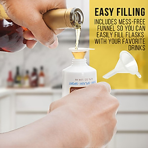 Smuggler's Delight Sunscreen Hidden Alcohol Flask for Cruise Ships & Concerts, Bronzing Oil & Sunscreen Flasks for Hidden Liquor, Set of Four 8oz Bottles, 32oz Total