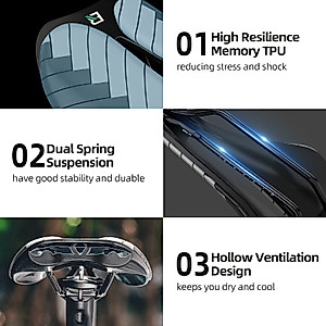 ROCKBROS Mountain Bike Saddle MTB Saddle Bicycle Saddle Comfortable Memory TPU Cushion for Road MTB ebike Riding Specialized