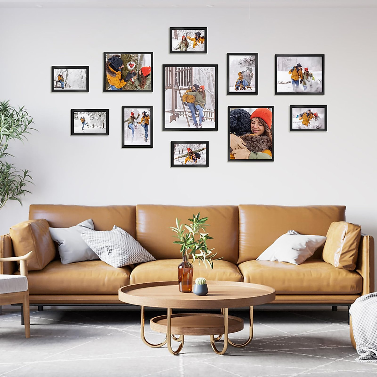 Giftgarden 10Pack 8.5x11 Picture Frame with Mat, 11x14 Matted to 8.5 x 11 Certificate Diploma Award Document Degree, Multi 14x11 Black Frames for Wall or Tabletop Display