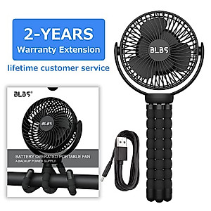 Stroller Fan - 65Hrs 12600mAh Rechargeable Fan, Timing Car Seat Fan, Portable Clip On Fan, Car Fan for Baby, Battery Operated Fan for Baby Stroller, Peloton, treadmill, Golf Cart, Beach, Bed, Dog