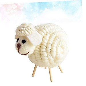 ifundom Cake Decoration Hand Made Felt Sheep Christmas Tree Hanging Sheep Mini Lamb Christmas Desktop Adornment Ornament Sheep Dining Table Decor Bamboo Christmas Socks Mutton White