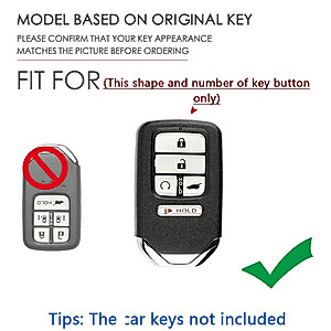 SANRILY Pink Jade Pattern 5 Button Key Fob Cover for Honda Accord Civic Cr-V Hr-V Fit Odyssey Jed Crosstour Crider Keyless Key Case Shell with Bling Leather Keychain