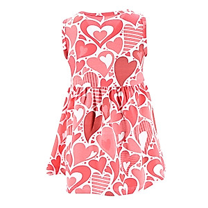 Unique Baby Girls Red Double Hearts Party Dress (6Y, Red)