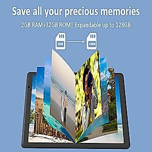 Tibuta Tablet 10" Android 11.0 Tablets, 2GB RAM 32GB ROM, Quad Core Processor, IPS HD Display, 5.0MP Front + 8.0MP Rear Camera, 2022-E100 Bluetooth Tablets, Wi-Fi Tablet, 6000mah Battery