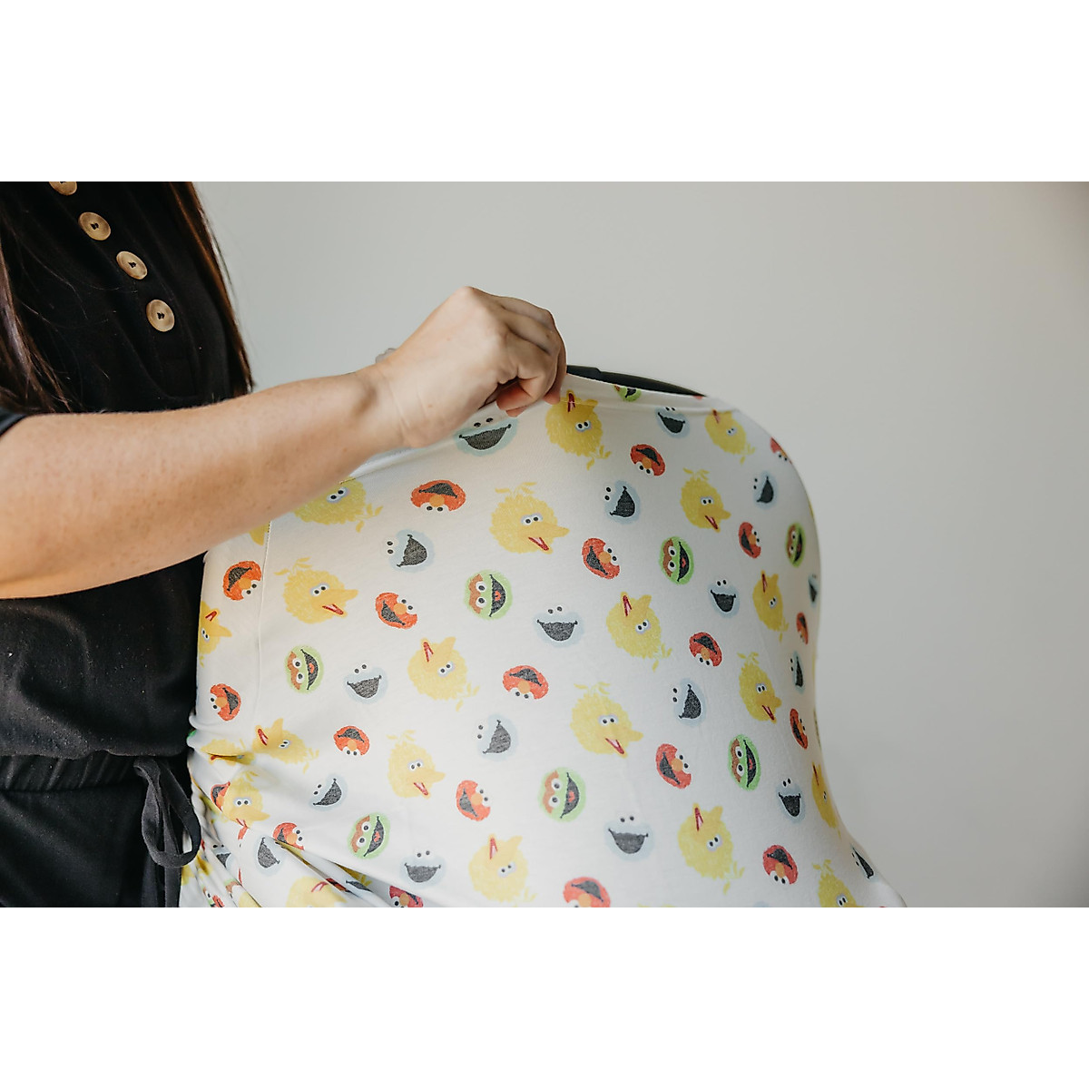 Copper Pearl Multi-Use Cover: Car Seat Covers, Nursing Cover, and Stroller Cover - Stretchy Fabric, All-Season Use, Stylish Designs, Easy Access for Moms - Sesame Scribbles