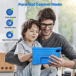 dxmart 32GB,Kids Tablet 8 inch Android 10.0 2GB RAM Quad Core 1280×800 IPS Display Parental Control Kids App Pre-Installed GMS Dual Cameras Kid-Proof Case YouTube Neflix (Blue)