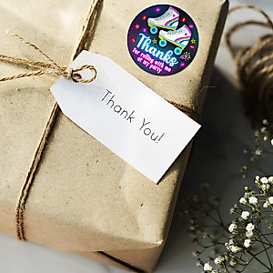 Roller Skating Party Thank You Sticker Labels, 2" Party Circle Stickers, Great for Party Favors, Envelope Seals & Goodie Bags（54 Count）