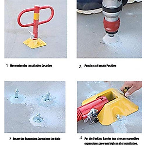 Parking Lock,Parking Barriers Lockable Metal Car Parking Lock Bezel,The Bezel and The Manual Parking Space-Saving,with Two Keys,As with a Reflecting Marker Bollard