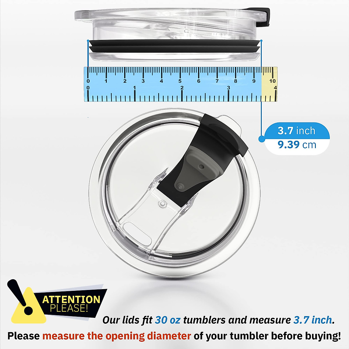 30 OZ - 2 Replacement Lids for Yeti Tumblers like Yeti Lids - 3.7 Inch Diameter - Spill Proof Lids for Yeti Tumblers - Tumbler Lid for Yeti Tumbler 30 oz, Tumbler Lids 30 oz Replacement Lid