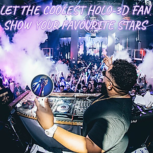 AINSKO 3D Hologram Fan-APP Control Programmable Holographic 3D Display Portable Personal Fan Battery Operated, Rechargeable HoloFan for Kids Girls Women Men Party Holiday