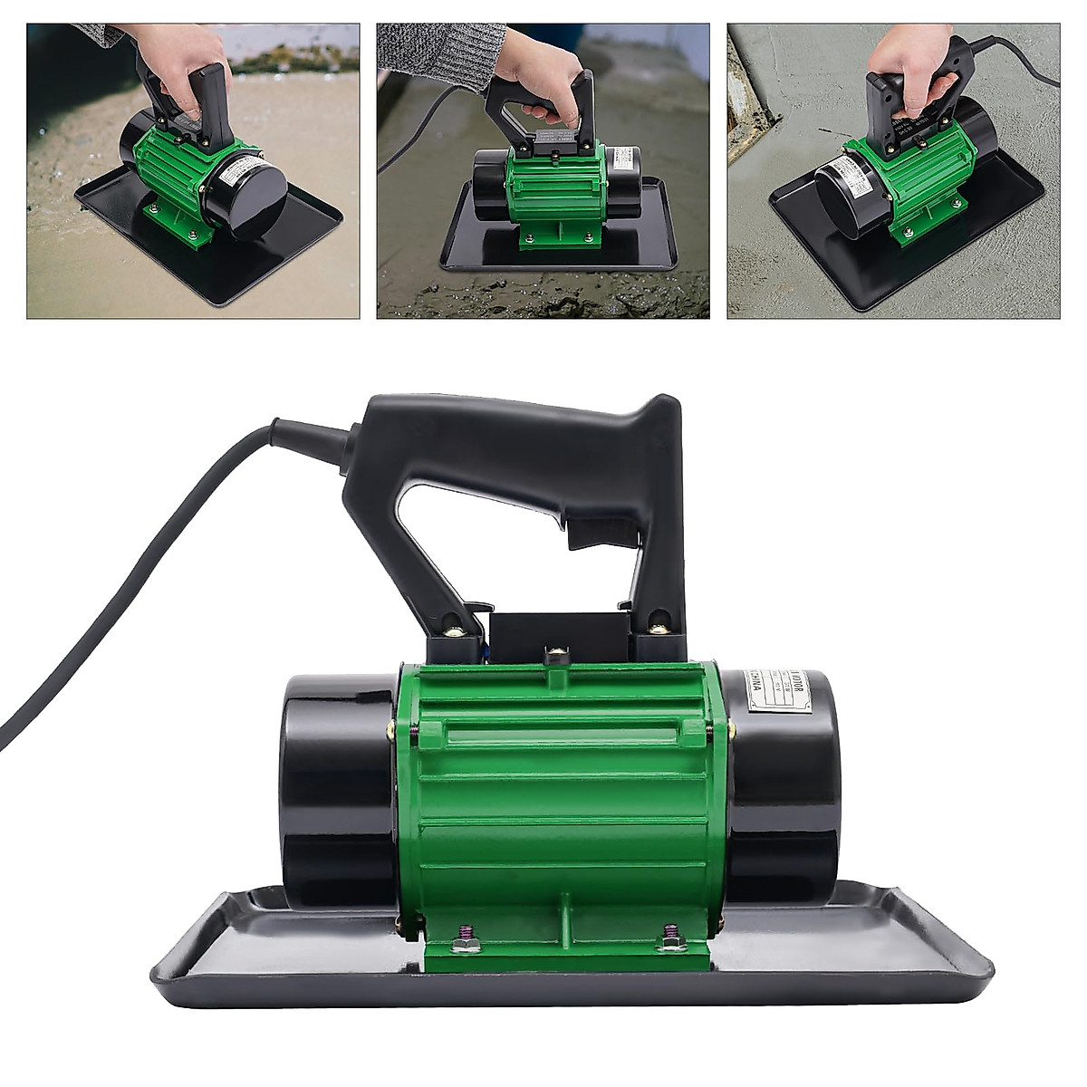 Electric Concrete Vibrator Motor, 110V 370W Portable Cement Vibrating Machine,3500 RPM, 220.46 LBS Vibration Force, Handheld Table Motion Concrete Vibrator Machine for Cement Leveling Works