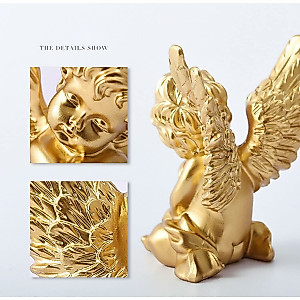 Golden Angel Small Decoration Resin StatueCreative Decoration Home Accessories Decoration Birthday Gift (Set of Angel Ornaments)