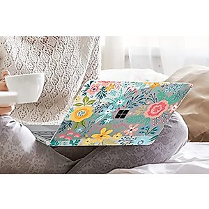 TWOLSKOO Case for 13.5" Microsoft Surface Laptop 5/4/3 with Metal Palm Rest Model 1951/1868, Plastic Hard Shell Case with Screen Protector + Keyboard Cover + Dust Plug, Abstract Flower