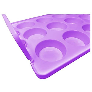 DuraCasa Cupcake Carrier | Premium Upgraded Model Holds Cupcakes Steadier | Stacking Cupcake Storage Container | Use 1, 2, or 3 Tiers (Purple)