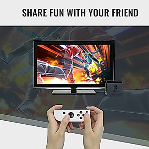 Tenvoonl Left Joysticks for video games, Alternatives for Switch Left Joy Pad Controller with Built-in 6-Axis Gyroscope and Joypad Strap(Right White)