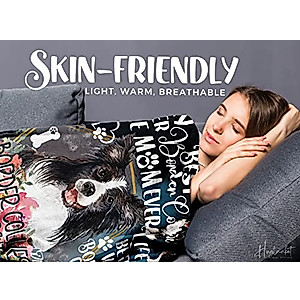 Border Collie Gifts, Border Collie Blanket for Border Collie Mom & Dad, Cute & Unique Border Collie Design, Throw Blanket Gifts for Dog Lovers, Family, Friends, Flannel Plush Blankets - 50"x 65"