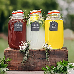 1 Gallon Square Glass Storage Jars with Airtight Lids, 2 Pack Large Glass Pickle Jars for Fermenting, Clear Glass Canister for Flour, Cookie, Candy, Kombucha, Sun tea(Extra Label, Pen and Gasket)