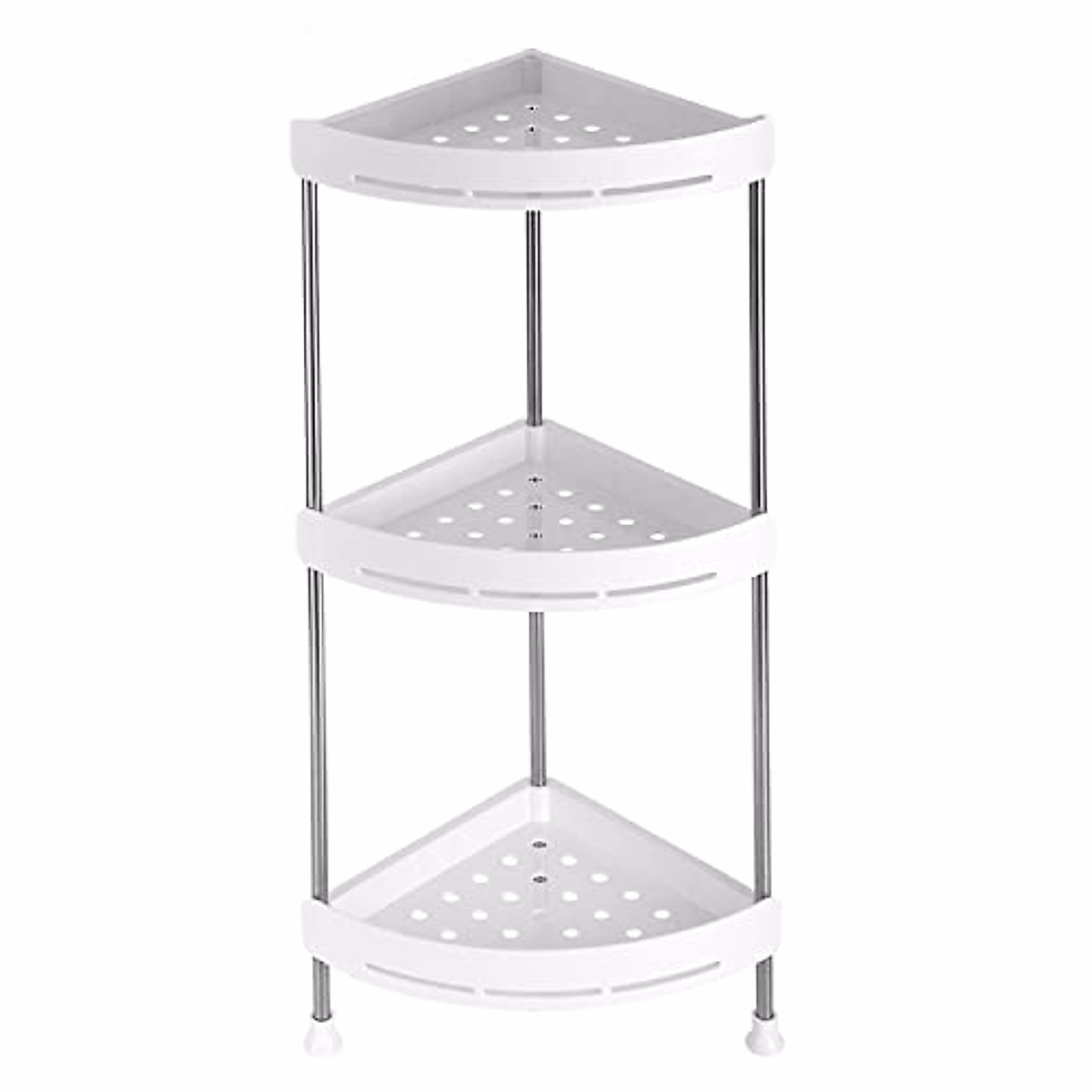 IYAR HOME 3 Tier Shower Caddy Organizer Shelf Rack Corner 12.99 x 9.45 x 28.35 Shower Stands for Inside Bathroom Kitchen Small Space White