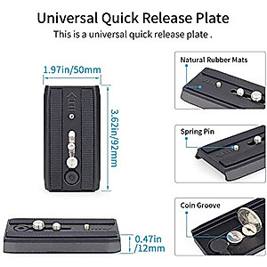 Avella Video Tripod Fluid Head with Quick Release Plate, Lightweight Heavy Duty Compatible with Manfrotto,Max Load 13.2lb/6kg for Video Canon Nikon Sony Olympus Panasonic DSLR Camera, V501