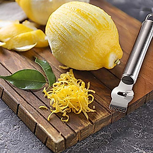 4 Pieces Lemon Zest Peeler for Cocktails Stainless Steel Orange Rind Peeler Tool Orange Citrus Twist Peeler with Channel Knife Kitchen Accessories Knife Tool for Kitchen Gadgets