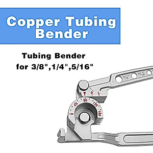 Pipe Bender 180°Tube Bender Copper Tubing Bender, Ratchet Tubing Bender for 3/8",1/4",5/16",for Copper, Brass, Aluminum and Thin Steel Pipes