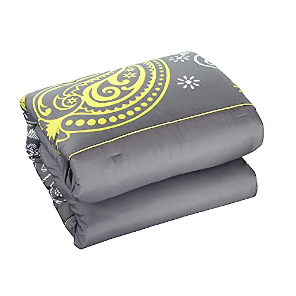 Chic Home Olivia 20-Piece Comforter Reversible Paisley Print Complete Bed in a Bag with Sheet Set, Window Treatments, and Decorative Pillows, King, Grey