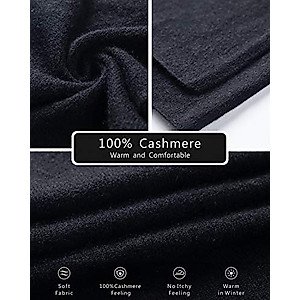 EURKEA 100% Cashmere Winter Scarf in Solid Colors with Gift Box for Women, Warm & Soft & Lightweight, Gift Ready, Black, Free Size