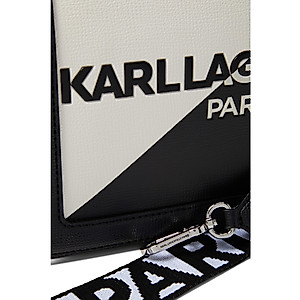 Karl Lagerfeld Paris Simone Logo Crossbody, Black/Black/White