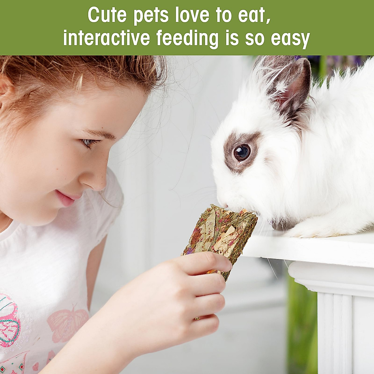 Abizoo Rabbit Natural Treats,10Pcs Timothy Hay Toys Chips Bunny chew Toys with Herbal Flowers Guinea Pig Treats for Hamster Chinchillas Gerbils Rats Small Animals Teeth Care Crisp Snacks