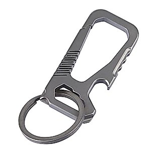 Mikacin Titanium Key Chain, Keychain with Bottle Opener, Carabiner Car Key Chains for Men and Women