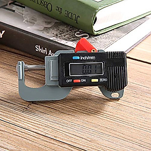 Digital Thickness Gauge, Mini Horizontal Electronic Thickness Meter Micrometer, 0-12.7mm Range, 0.02mm Accuracy, 0.01mm Resolution, for Paper, Jewelry, Pearl, Leather
