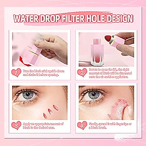 BEFIVECOK Liquid Blush for Cheeks, Soft Cream Blush with Cushion Applicator, Dewy Finish Matte Velvet Texture, Natural-Looking, High-Pigmented Blendable, Long-Wearing Skin Tint Blush Makeup | #01 SEDUCTIVE-Bright Red