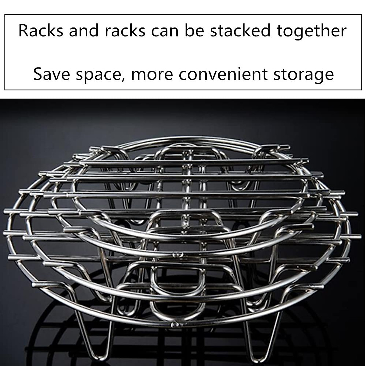 3 Pack Round Cooling Steaming Cake Rack, Stainless Steel Circular Wire Baking Rack for Air Fryer, Stockpot, Pressure Cooker (6/7/8 Inch)