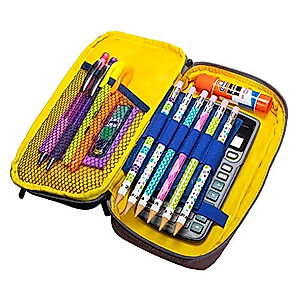 Case it PLP-120-ME Monster Eye Zipper Pencil Case with External Organizer and Grommets, 2 x 4 x 8.3 Inches, Red
