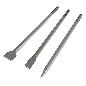 ALL-CARB 3Pcs 16-Inch Chisel Set, Heavy Duty Rotary Hammer Chisel Bit Set, Including Flat Chisel, Point Chisel and Scaling Chisel