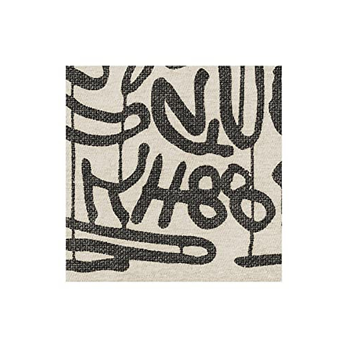 RUGGABLE x Keith Haring Washable Rug - Perfect Area Rug for Living Room Bedroom Kitchen - Child Friendly - Stain & Water Resistant - Freestyle Black & Ivory 3'x5' (Standard Pad)