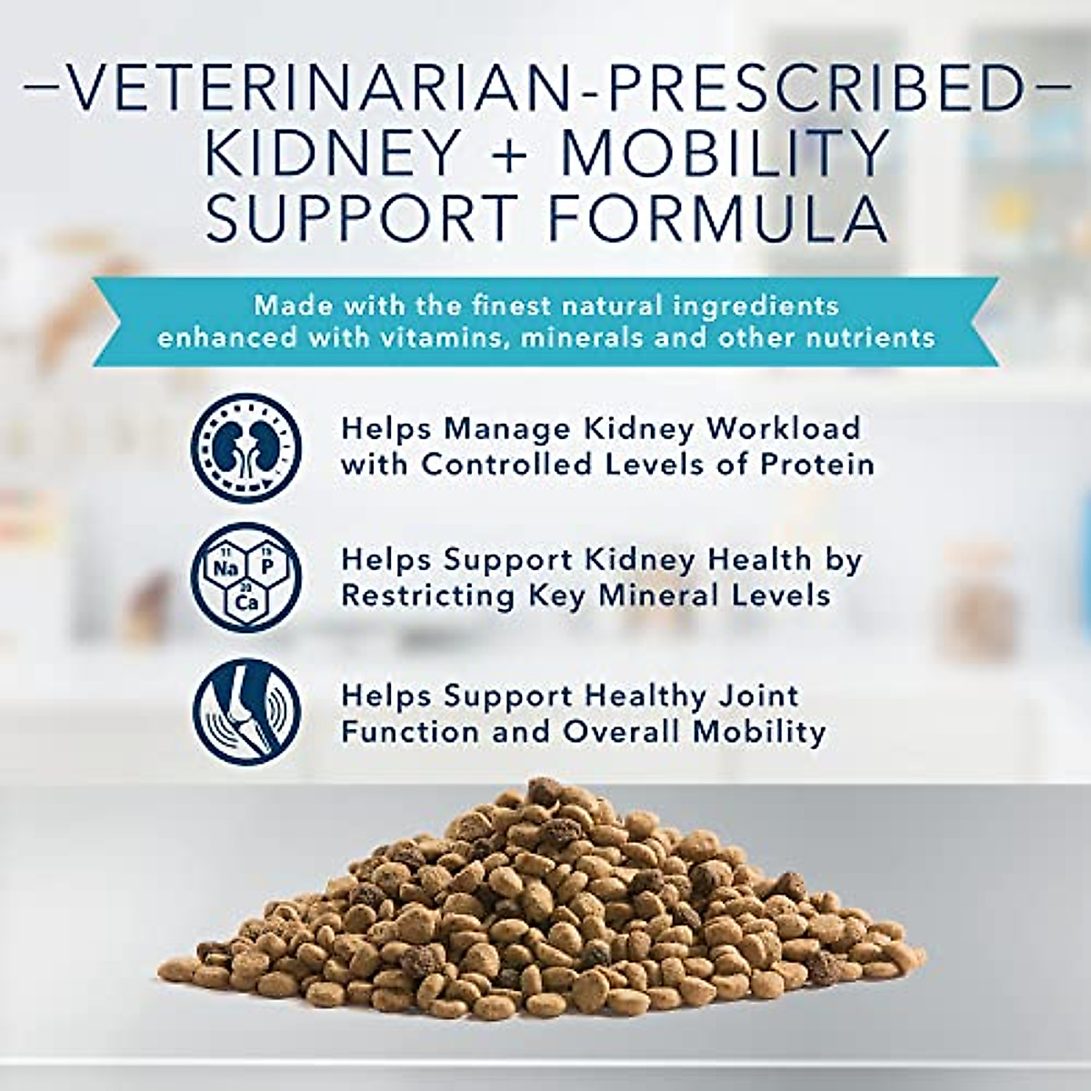 Blue Buffalo Natural Veterinary Diet K+M Kidney + Mobility Support Dry Cat Food, Chicken 7-lb bag