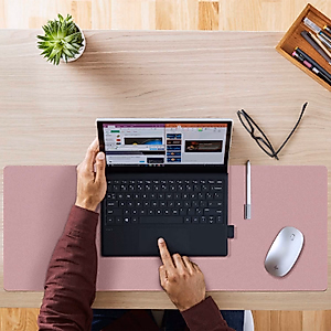 Desk Mat Large Protector Pad - Multifunctional Dual-Sided Office Desk Pad,Smooth Surface Soft Mouse Pad, Waterproof Desk Mat for Desktop, Pu Leather Desk Cover for Office/Home(Purple, 31.5" x 15.7")