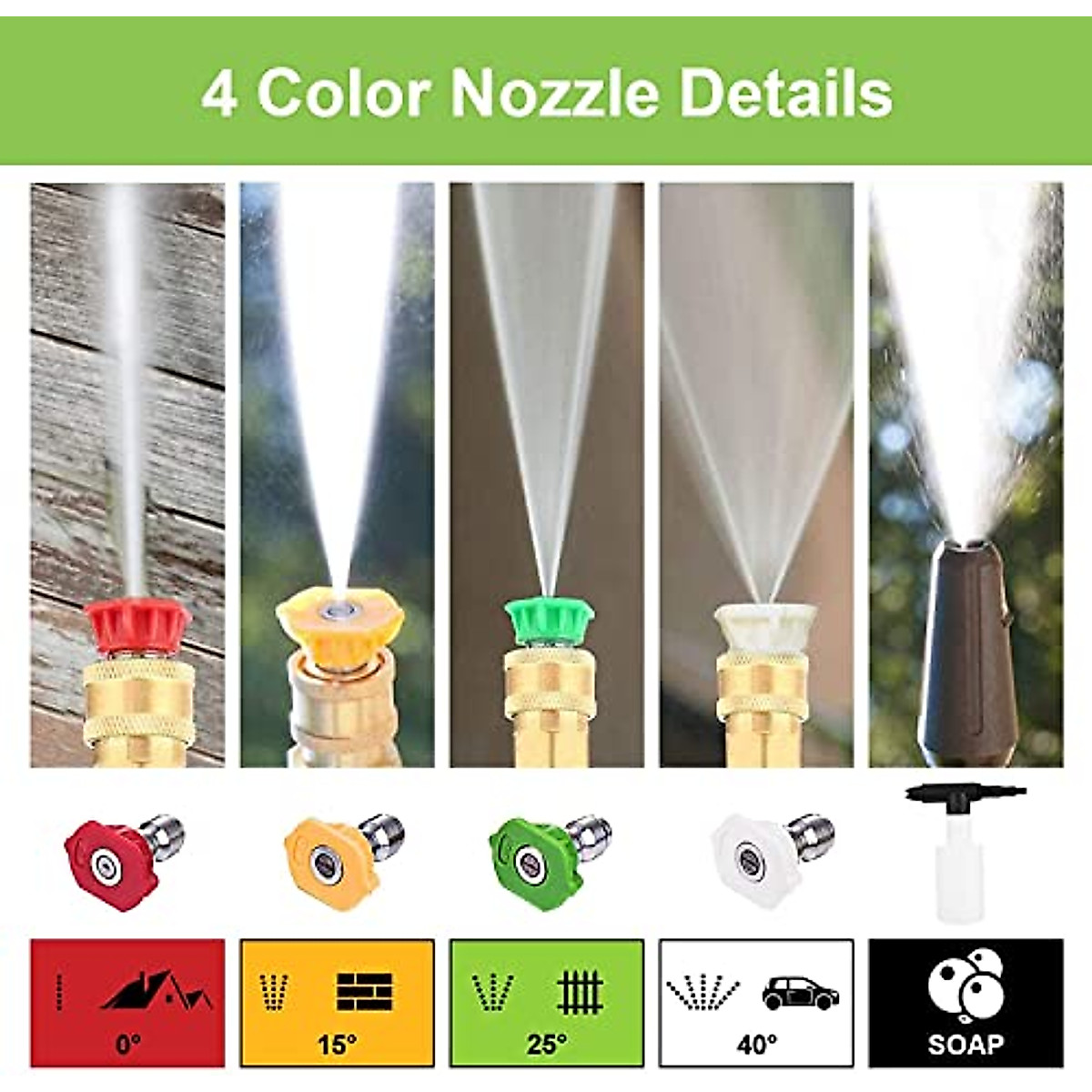 mrliance Electric Pressure Washer 2.1GPM High-Pressure Power Washer Machine with Hose Reel, 4 Spray Tips, Soap Bottle, 1800W Car Washer, Pressure Cleaner for Fences Patios (Green)