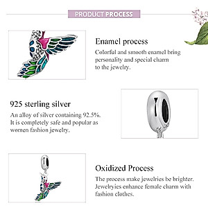 LINYITIN 925 Sterling Silver Women's Bead Charms Flowers Bird Butterflies Heart Cute Animal Pendant & Dangle Charm Bracelets Fits Pandora Necklace DIY Jewelry Gift