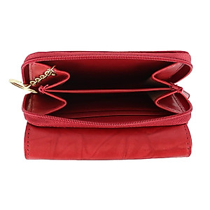 Buxton Heiress Zip Around Wallet RED