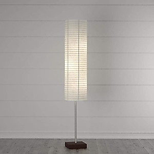 Adesso Home 4099-15 Transitional Three Light Floor Lamp from Gyoza Collection in Pwt, Nckl, B/S, Slvr. Finish, Walnut Rubber Wood/Brushed Steel