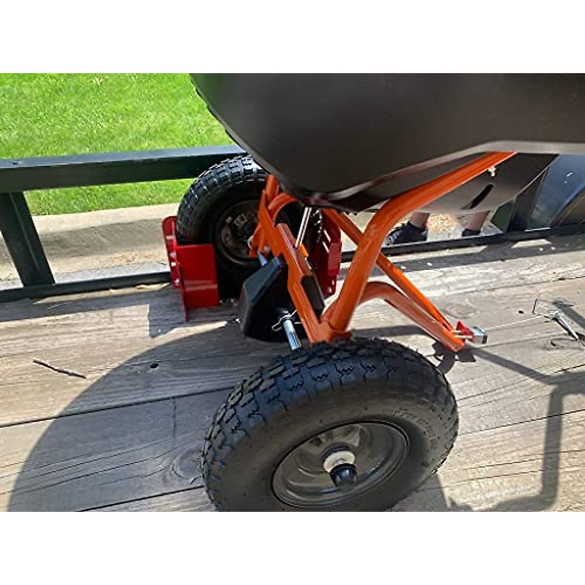 Jungle Jim's Jungle Boot to Secure Push and Some Commercial Mowers or Spreaders to Lawn and Landscape Trailer (Large)