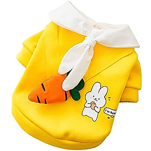 Dog Clothes for Small Dogs Boy and Girls,Cute Pet Clothes with Bow tie and Suspenders,Small Puppy Costume for Chiuahaha Poodle Teacup Shihtzu Yorkie Bulldog Soft Breathable Pet Clothes(Red,Yellow)