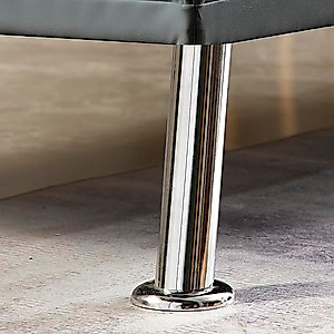 YUNLife Twin Size PU Upholstered Modern Convertible Folding Futon Loveseat Sofa Sleeper Bed 2 Seaters Recliner Couch with Cup Holders for Compact Living Space, Apartment, Dorm w/3 Adjustable Angles