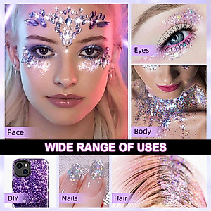Biodegradable Holographic Body Glitter Gel - Cosmetic-Grade, Long-Lasting Glitter for Face, Body, and Hair, Safe and Easy to Use, Perfect for Festivals and Parties, Vegan & Cruelty Free (01#)