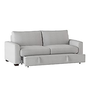 Lexicon Indale Convertible Studio Sofa Sleeper, Wooden Leg, Gray, Grey