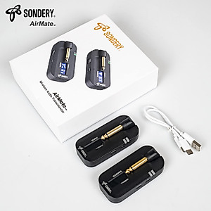 Sondery Wireless Guitar Transmitter Receiver System 5.8GHz, 24-bit High-Quality Audio, Ultra-Low Latency, Rechargeable with 4 Channels for Electric Instruments