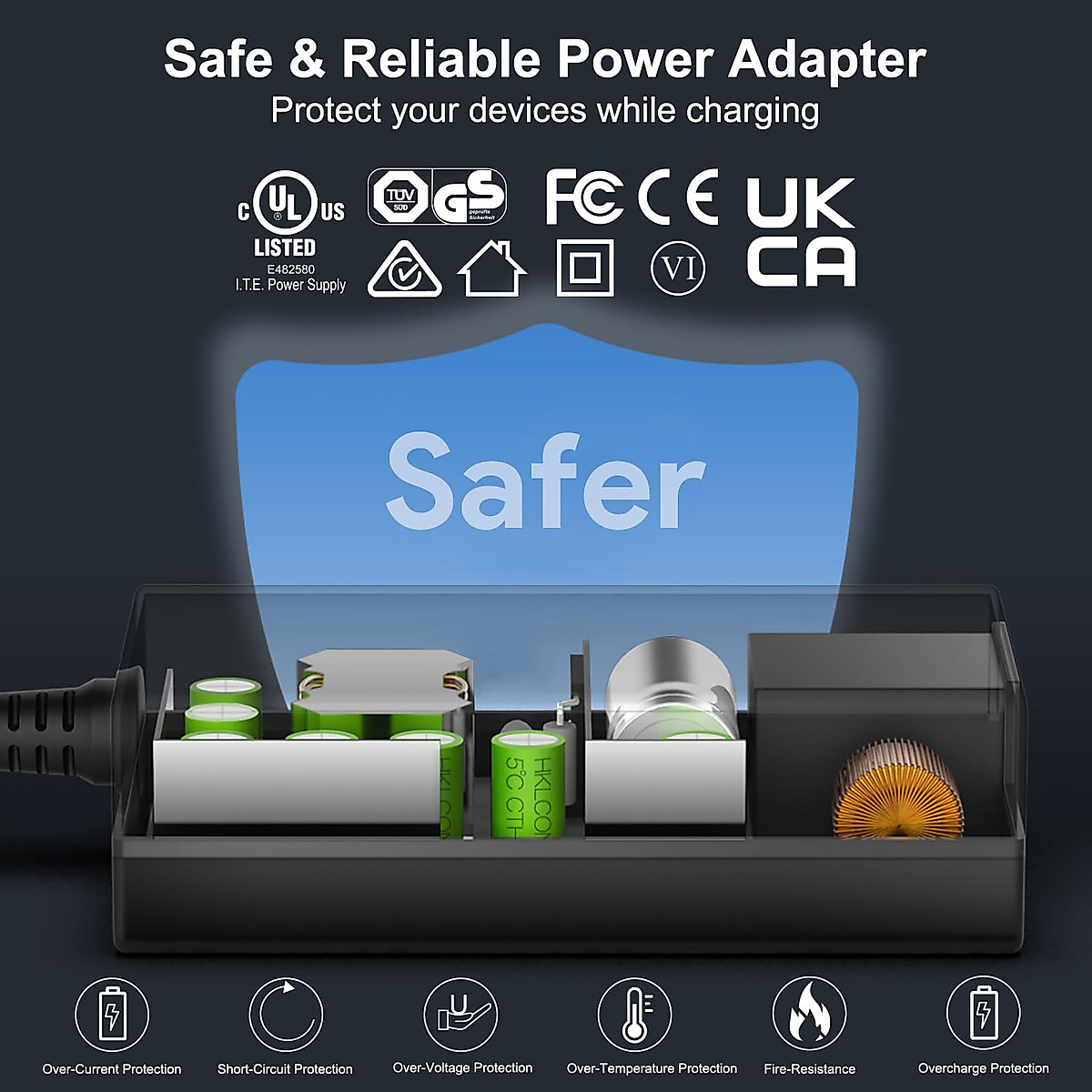 HKY 19V AC Adapter for Samsung Odyssey G5 27" 32" 34" Curved Gaming Monitor Charger G55C C27G55 C32G55 C34G55, C27G55T C32G55T C34G55T CH71 C27H711QEN C27H711 27" Monitor Power Supply Cord Charger